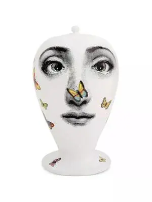 FORNASETTI Farfalle Face-print Vase - White