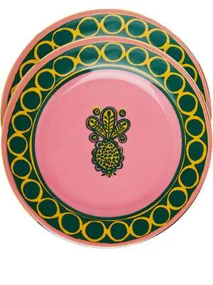 La DoubleJ Pineapple Rosa Dessert Plates - Pink