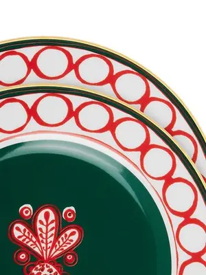 La DoubleJ Pineapple Bordeaux Dessert Plates - Green