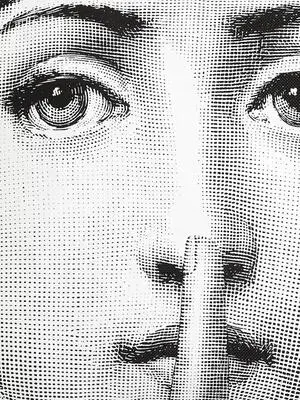 FORNASETTI Silenzio Photograph-print Cushion - White