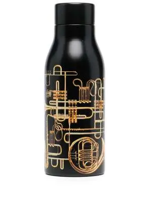 SELETTI Trumpet-print Water Bottle - Black