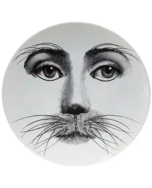 FORNASETTI Whisker Print Plate - White