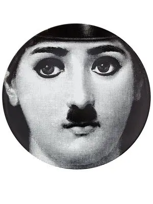 FORNASETTI Printed Plate - White