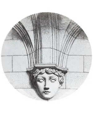 FORNASETTI Boss Print Plate - White