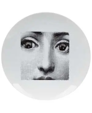 FORNASETTI Face Print Plate - White