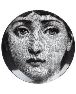 FORNASETTI Face Print Plate - Black
