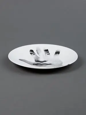 FORNASETTI Printed Plate - White