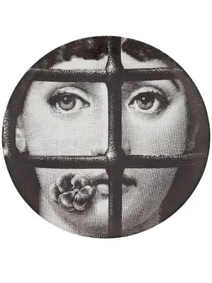 FORNASETTI Printed Plate - Black