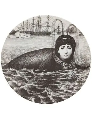FORNASETTI Printed Plate - Grey