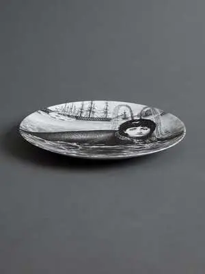 FORNASETTI Printed Plate - Grey