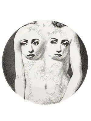 FORNASETTI Nude Faces Plate - Black