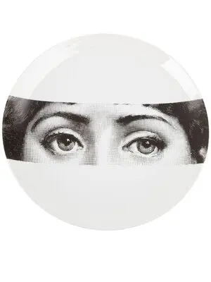 FORNASETTI Eyes Round Plate - Black