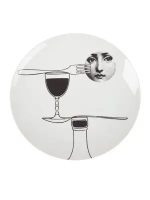 FORNASETTI Printed Plate - White