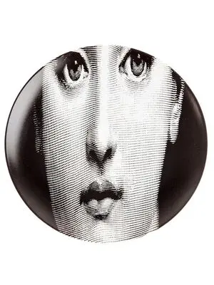 FORNASETTI Face Print Plate - Black