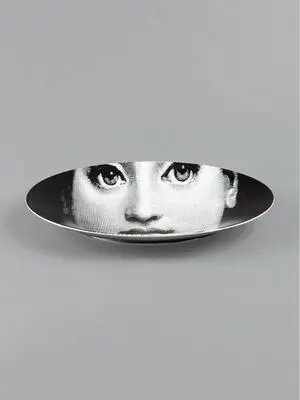 FORNASETTI Face Print Plate - Black