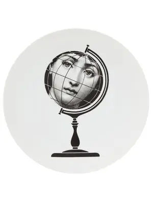 FORNASETTI Printed China Plate - White