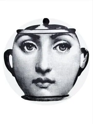 FORNASETTI Face Print Plate - White