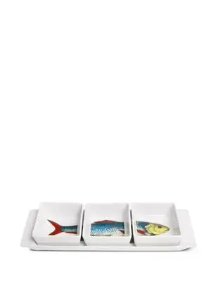 FORNASETTI Pesci Appetizer Set - White