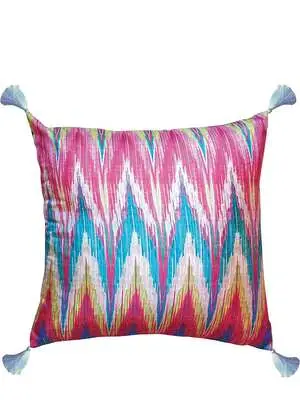 LES-OTTOMANS Abstract-print Silk-blend Cushion - Pink
