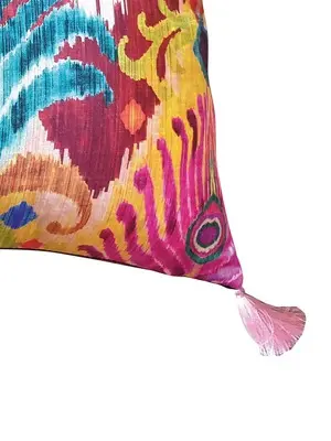 LES-OTTOMANS Feather-print Silk-blend Cushion