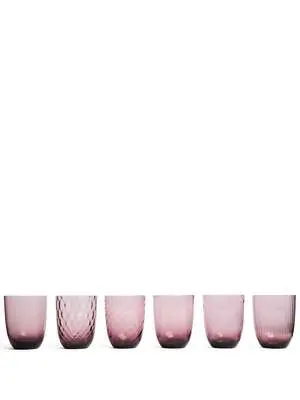 NASONMORETTI Idra Water Glass Set Of Six - Pink