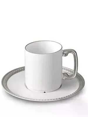 L'Objet Soie Tressée Espresso Cup And Saucer - White