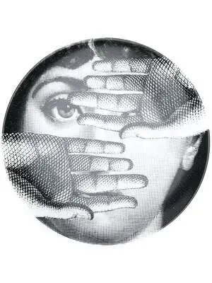 FORNASETTI 26cm Wall Plate N154 - Black
