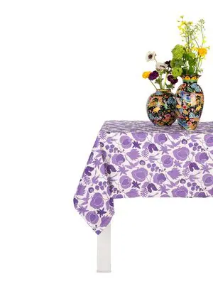 La DoubleJ Small Floral Table Cloth - Purple