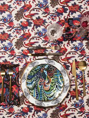 La DoubleJ Peacock Print Napkin