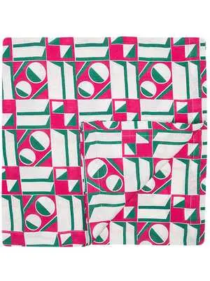 La DoubleJ Geometric-print Tablecloth - Pink