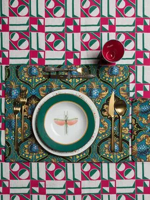 La DoubleJ Geometric-print Tablecloth