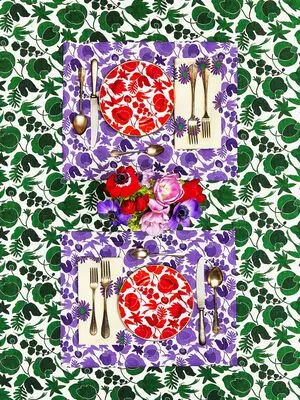 La DoubleJ Floral Print Two-placemat Set