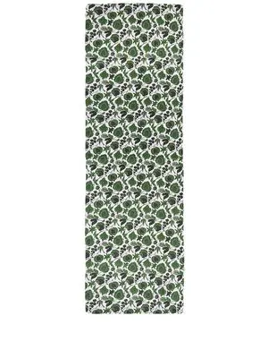 La DoubleJ Wildbird-print Linen Runner Green