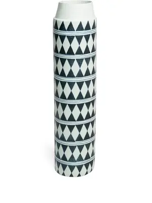 L'Objet Geometric-pattern Collar Vase - Black