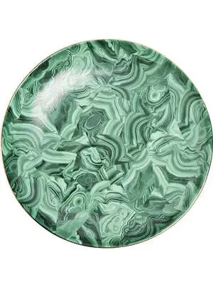 L'Objet Malachite Round Platter - Green