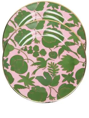 La DoubleJ Wildbird Dessert Plates - Pink