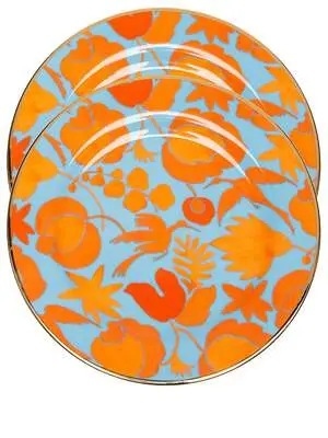 La DoubleJ Wildbird Dessert Plates - Orange