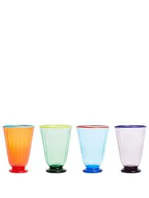 La DoubleJ Rainbow Set Of 4 Glasses - Blue