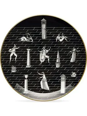 GINORI 1735 Passeggiata Archeologica Wall Plate - Black