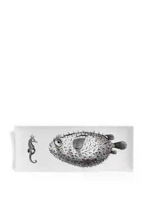 FORNASETTI Pufferfish & Seahorse Tray - Black