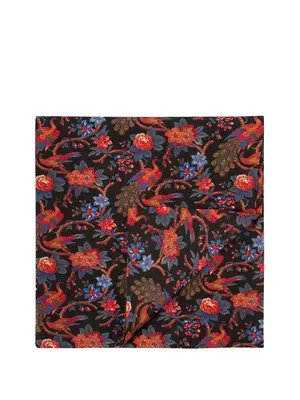 La DoubleJ Pavone-print Linen Tablecloth - Black