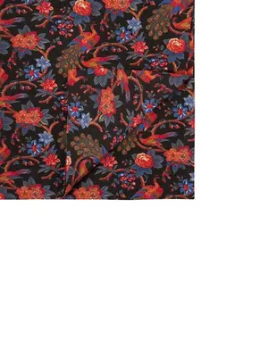 La DoubleJ Pavone-print Linen Tablecloth