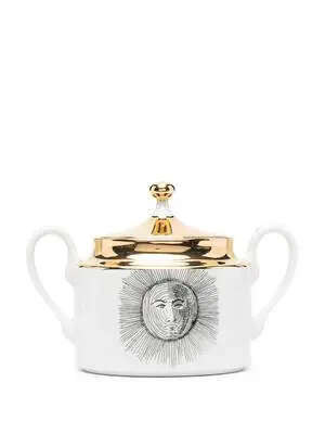FORNASETTI Graphic-print Porcelain Sugar Bowl - White