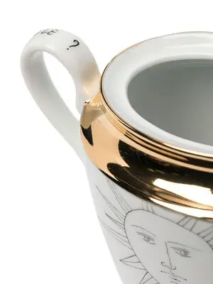 FORNASETTI Graphic-print Porcelain Sugar Bowl - White