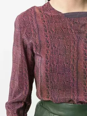 Giorgio Armani 1990s Abstract Print Blouse