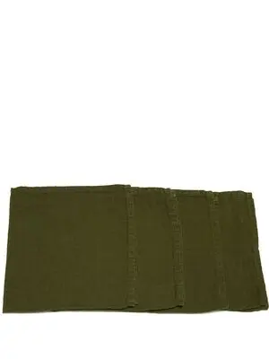 ONCE MILANO Set Of Four Linen Napkins - Green