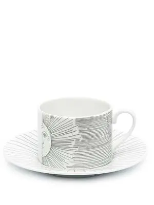 FORNASETTI Solitario Cup And Plate Set - White
