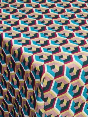 La DoubleJ Geometric-print Linen Tablecloth