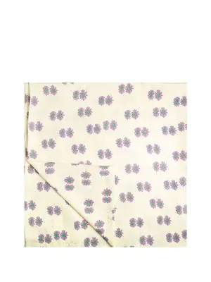 La DoubleJ Margherita-print Linen Tablecloth - White