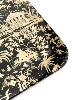 FORNASETTI Tropical-print Wood Tray